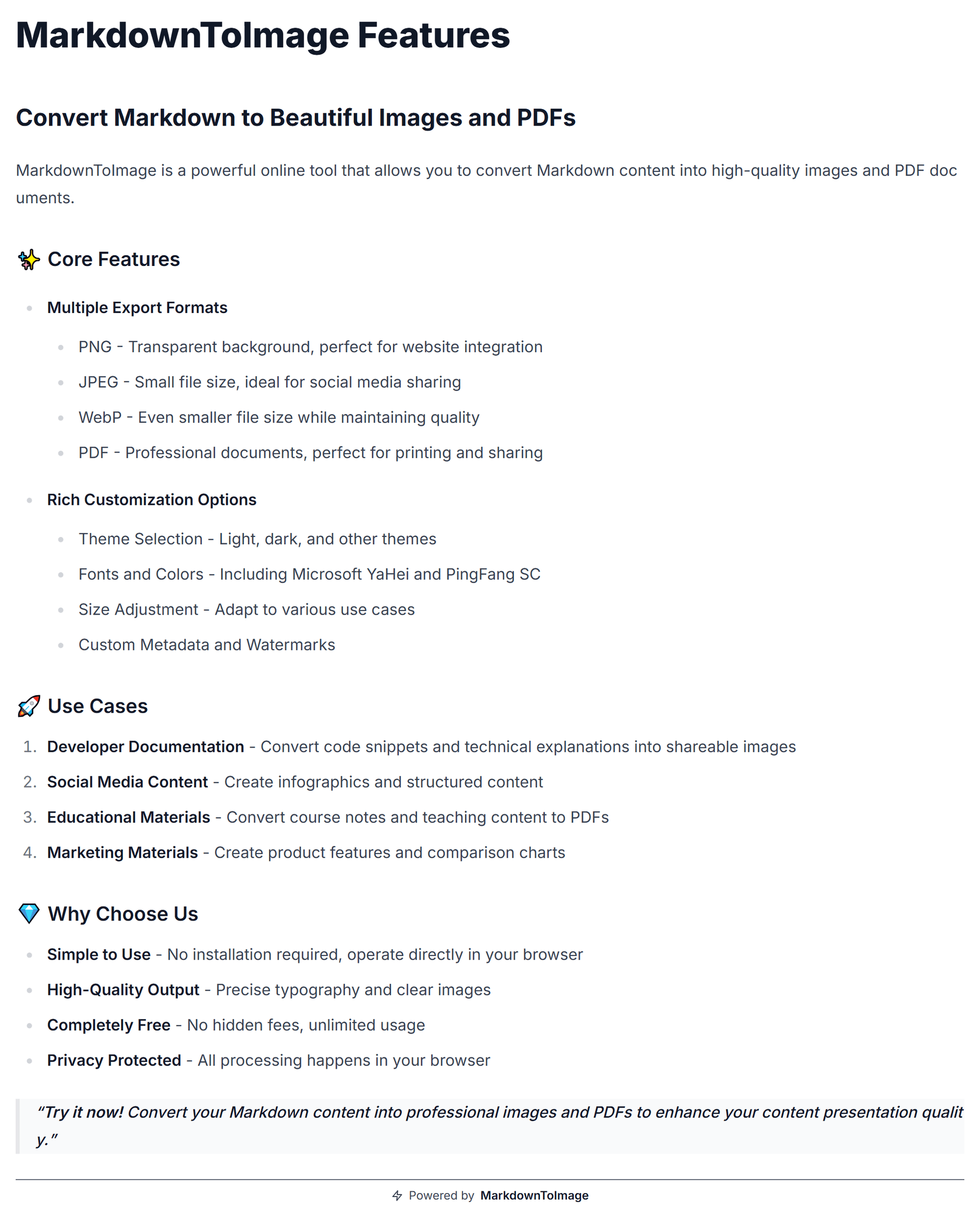 Markdown To Image Converter | Markdown, Code & README | MarkdownToImage