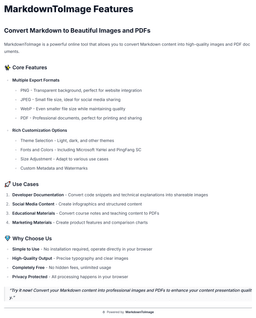 Markdown To Image Converter | Markdown, Code & README | MarkdownToImage
